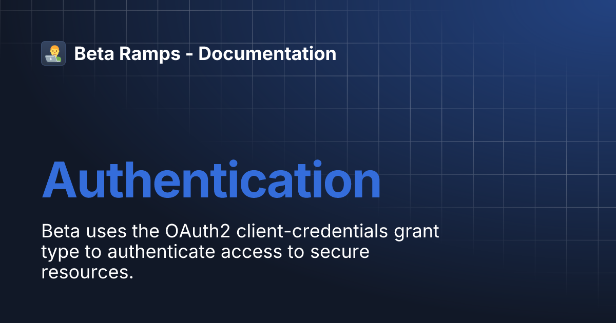 Authentication | Beta Ramps - Documentation